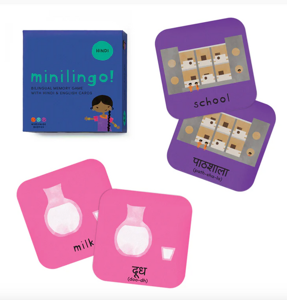 KAAREM - Minilingo Hindu/English Bilingual Memory Game Flashcards
