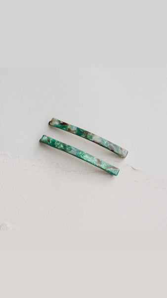 KAAREM - Eco-Friendly Bobby Hair Pin Set of 2 in Green Rust
