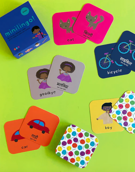 KAAREM - Minilingo Hindu/English Bilingual Memory Game Flashcards