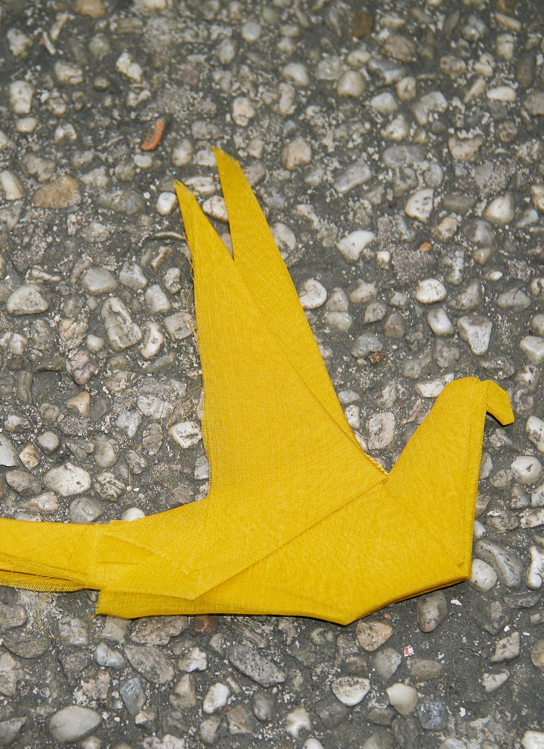 KAAREM - Swallow Folded Silk Organza Origami Bird - Yellow Silk Organza