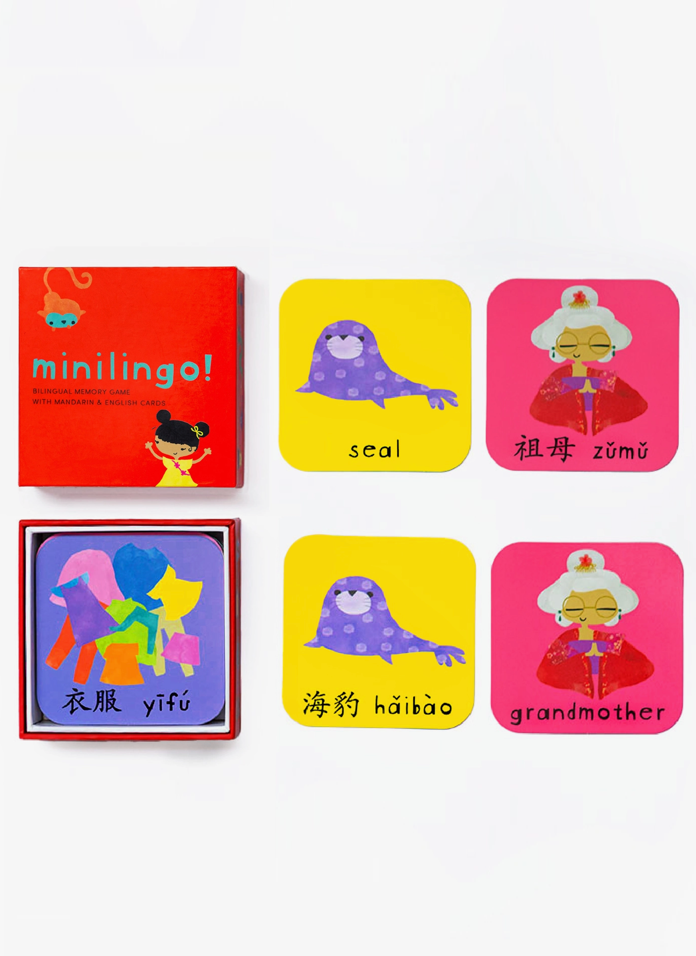 KAAREM - Minilingo Mandarin/English Bilingual Memory Game Flashcards
