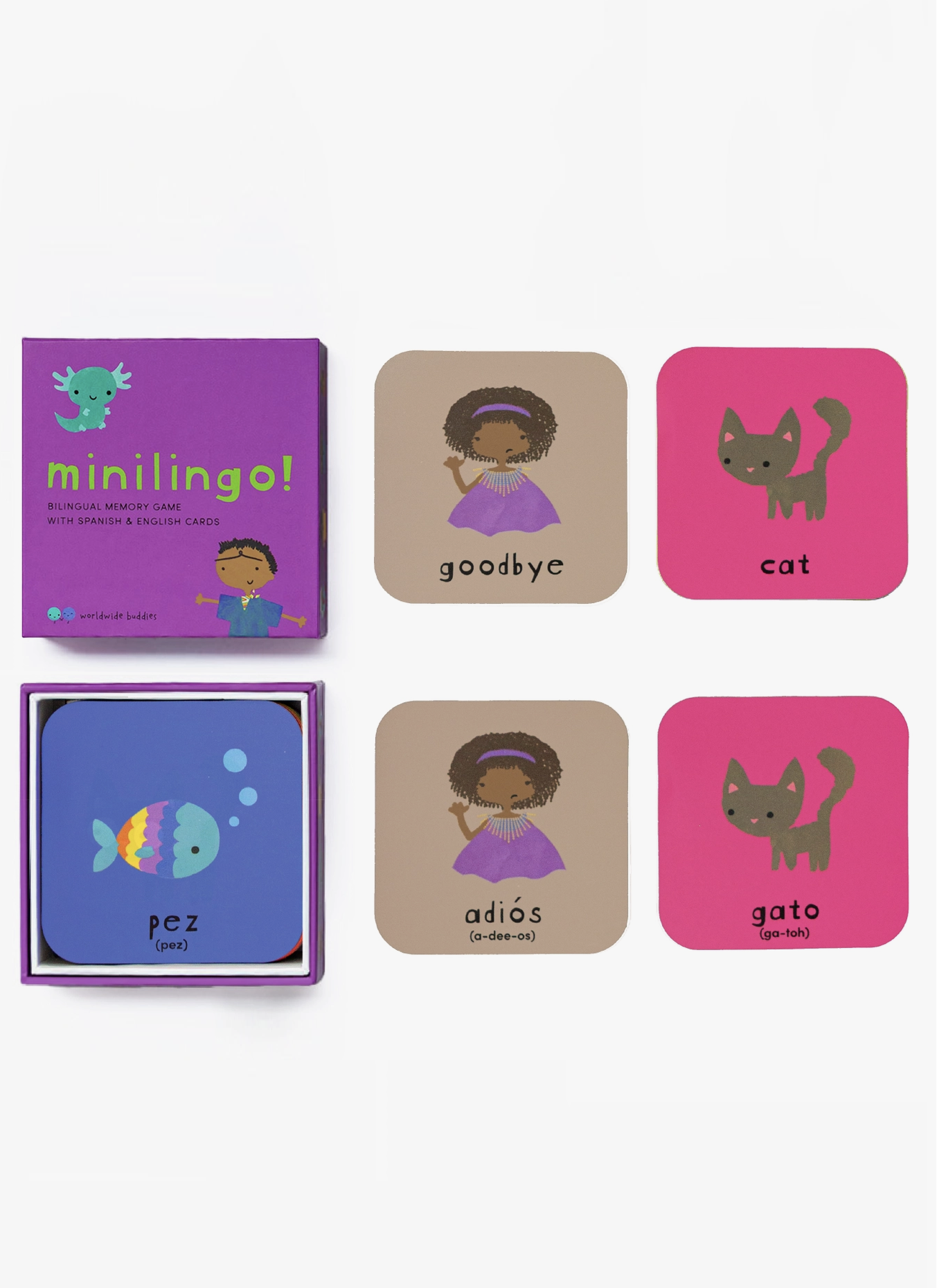 KAAREM - Minilingo Spanish/English Bilingual Memory Game Flashcards