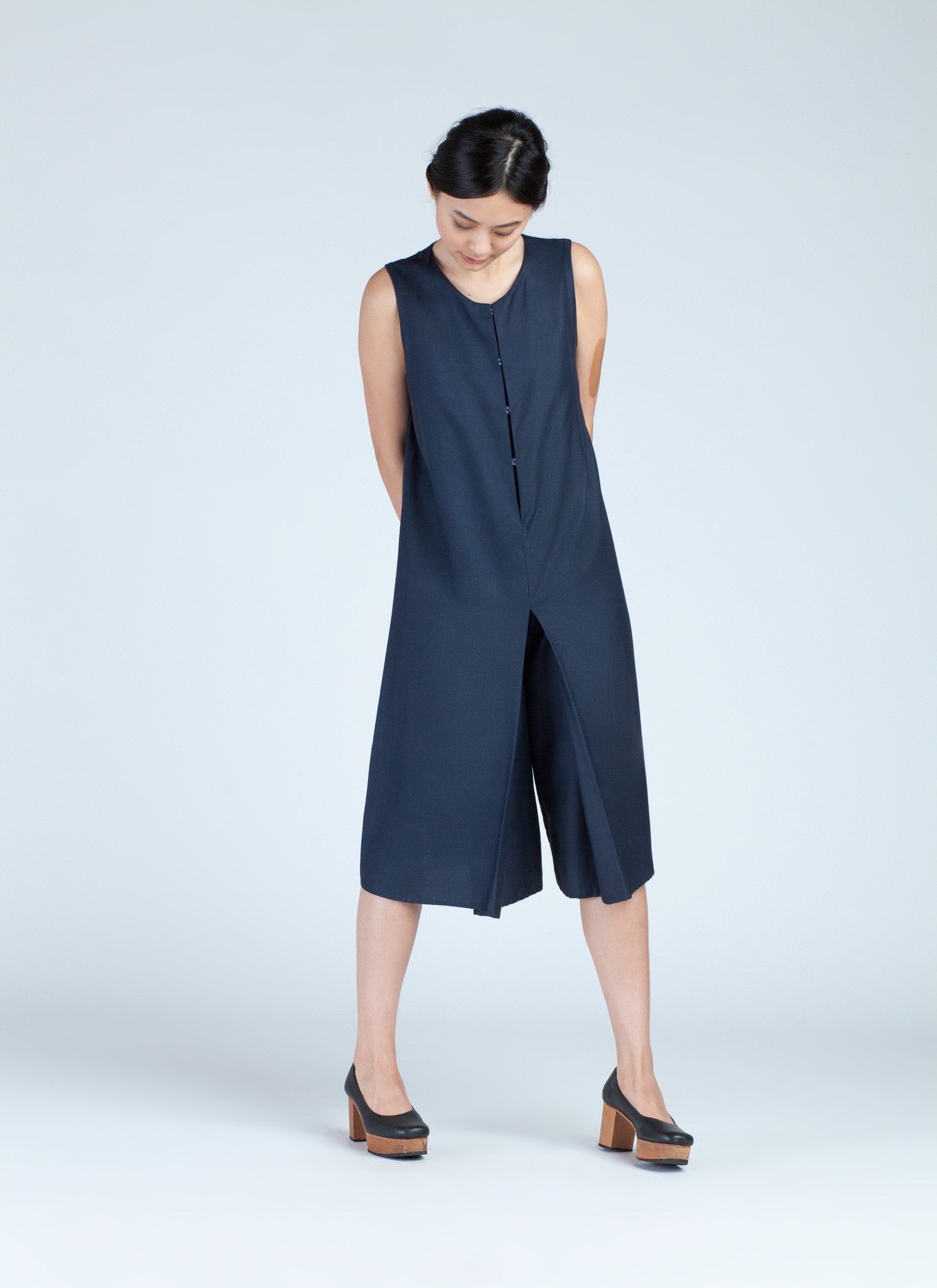 KAAREM - Hidden Layer Sleeveless Onesie - Deep Blue