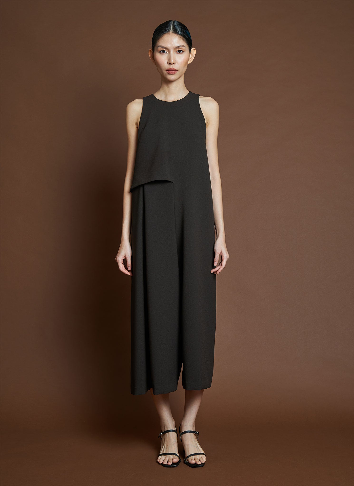 KAAREM - Saccha Layered Pocket Onesie - Socola Brown