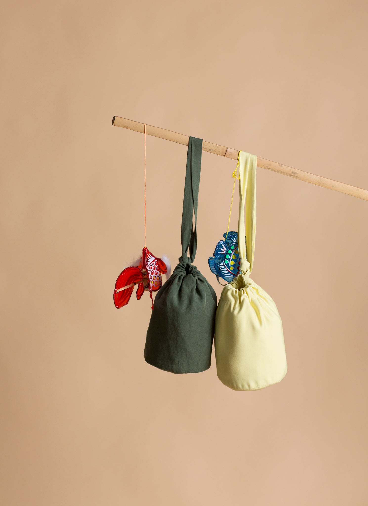 KAAREM - Gemini Drawstring Mini Bag - Forest Green